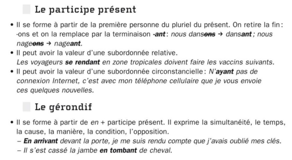 Present participle / gerund form in French - All levels - Online French ...