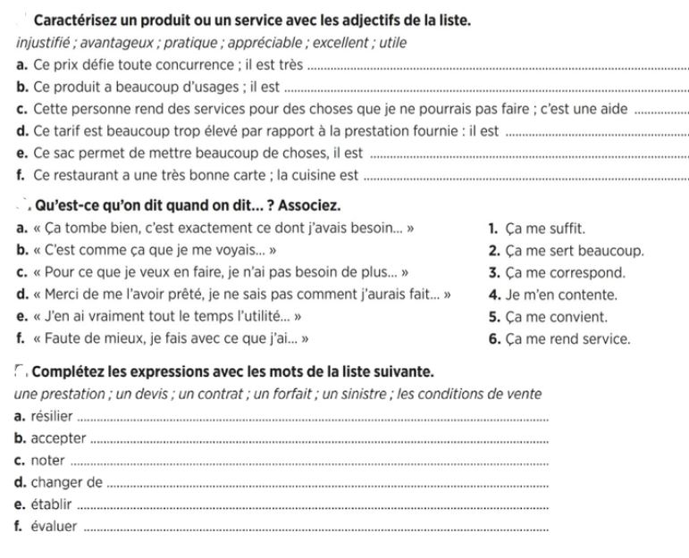 French expressions for purchases (Levels A2 and +)